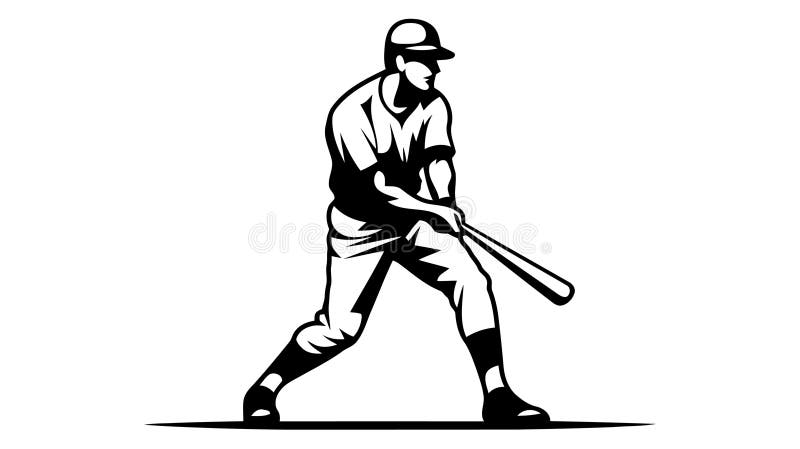 Baseball Player Vector Silhouette. Isolated Batter Icon Stock Vector ...