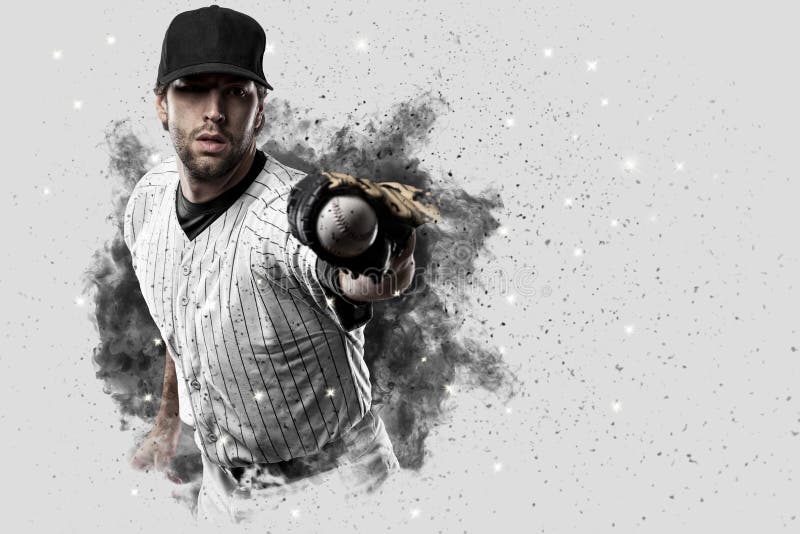 Baseball Player with a White Uniform Stock Photo - Image of coming ...