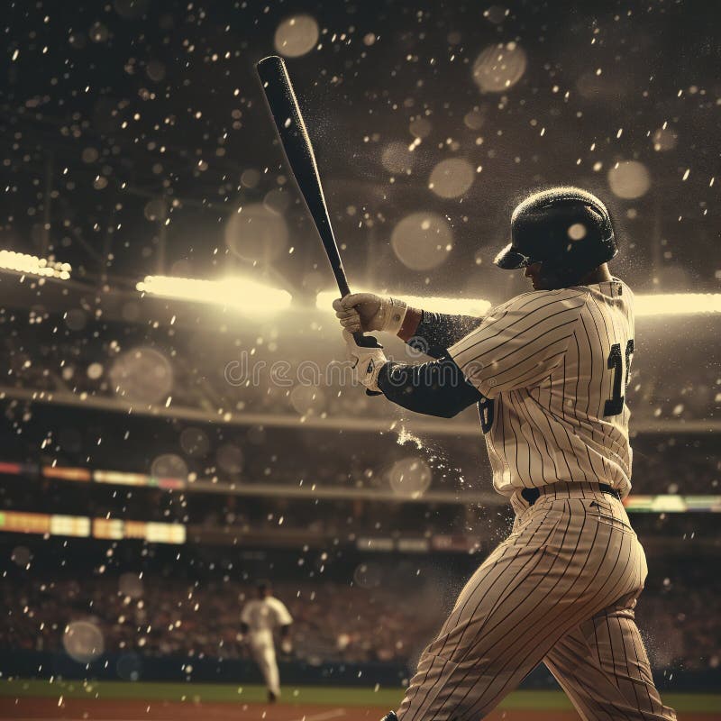 Baseball Players in Action on the Stadium. Stock Illustration ...