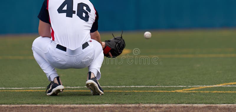 Baseball Players in Action on the Stadium Stock Photo - Image of ...