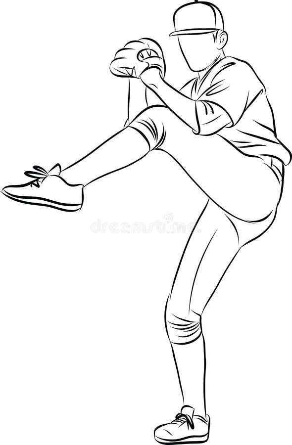 Baseball Players in Dynamic Action in Action Stock Vector ...