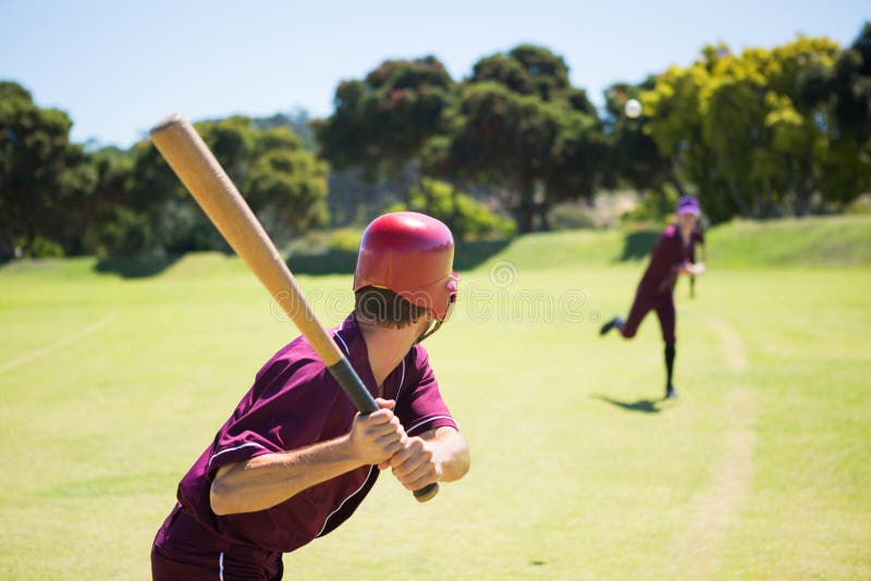 Baseball Players Playing Together on Field Stock Image - Image of ...
