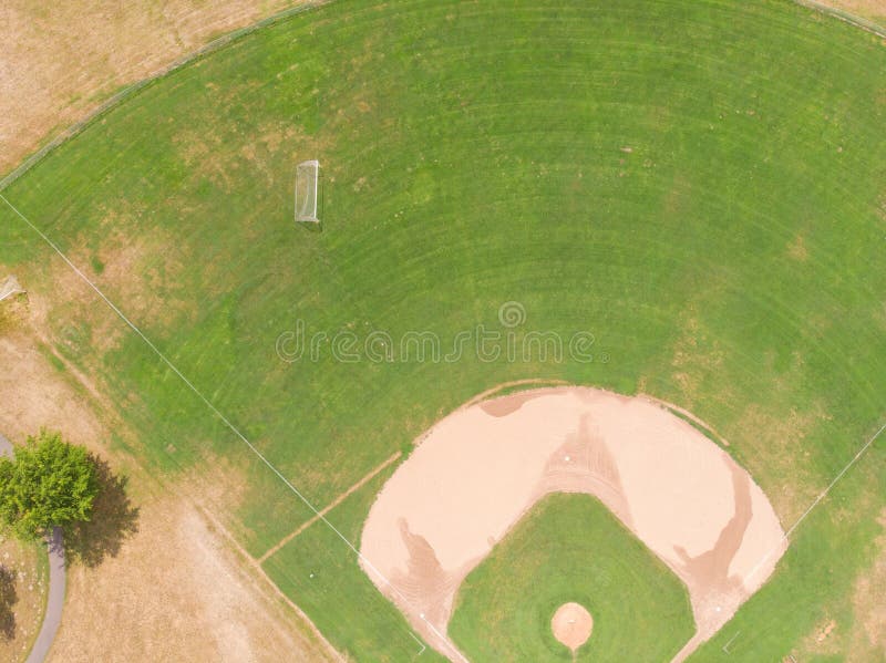 Baseball Playing Field, Shot from a High Point, Shot from a Height ...