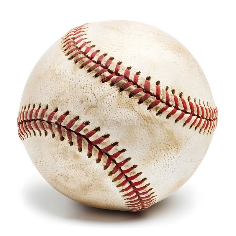 Baseball with Red Stitches Isolated on White Background by Generative ...
