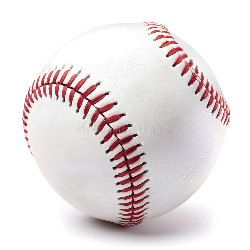 Baseball with Red Stitches Isolated on White Background by Generative ...