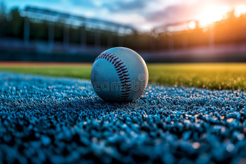 Baseball Resting on Sandy Field Texture with Golden Ratio Composition ...