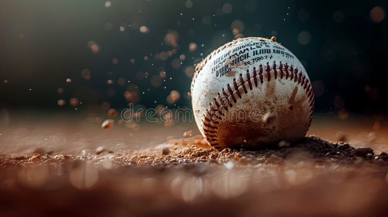 Baseball Rolling through Dirt Field Stock Illustration - Illustration ...