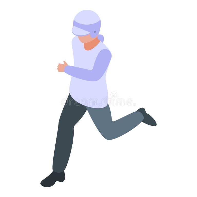 Baseball Runner Icon, Isometric Style Stock Vector - Illustration of ...