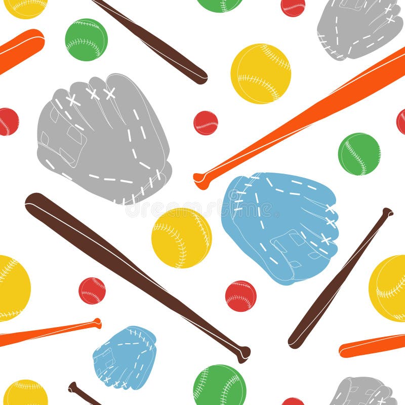 Baseball seamless pattern stock vector. Illustration of ball - 10207210