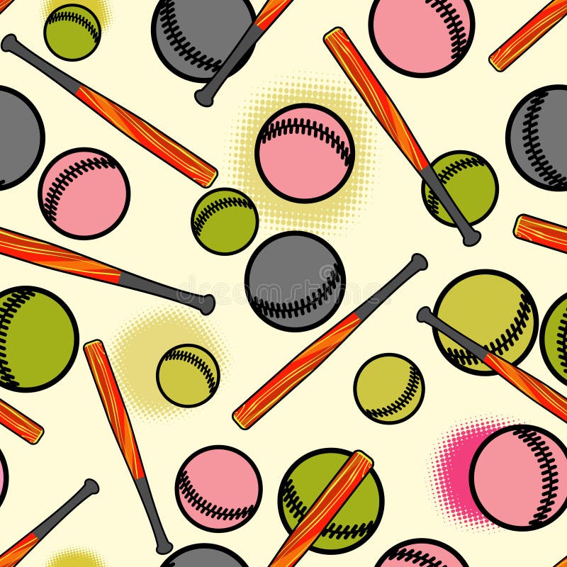 Baseball seamless pattern stock vector. Illustration of ball - 10207210