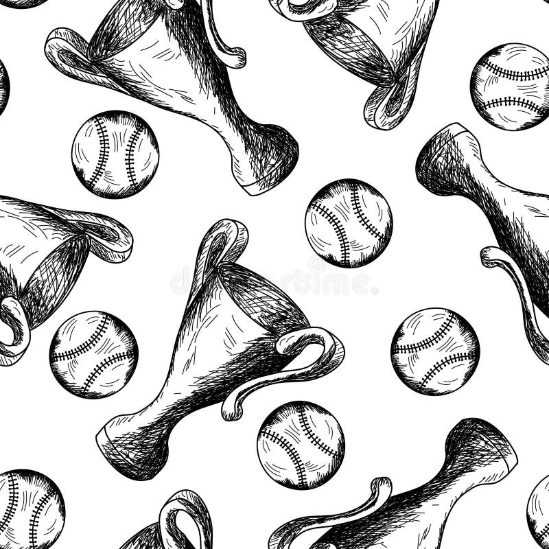 Baseball seamless pattern stock vector. Illustration of ball - 10207210