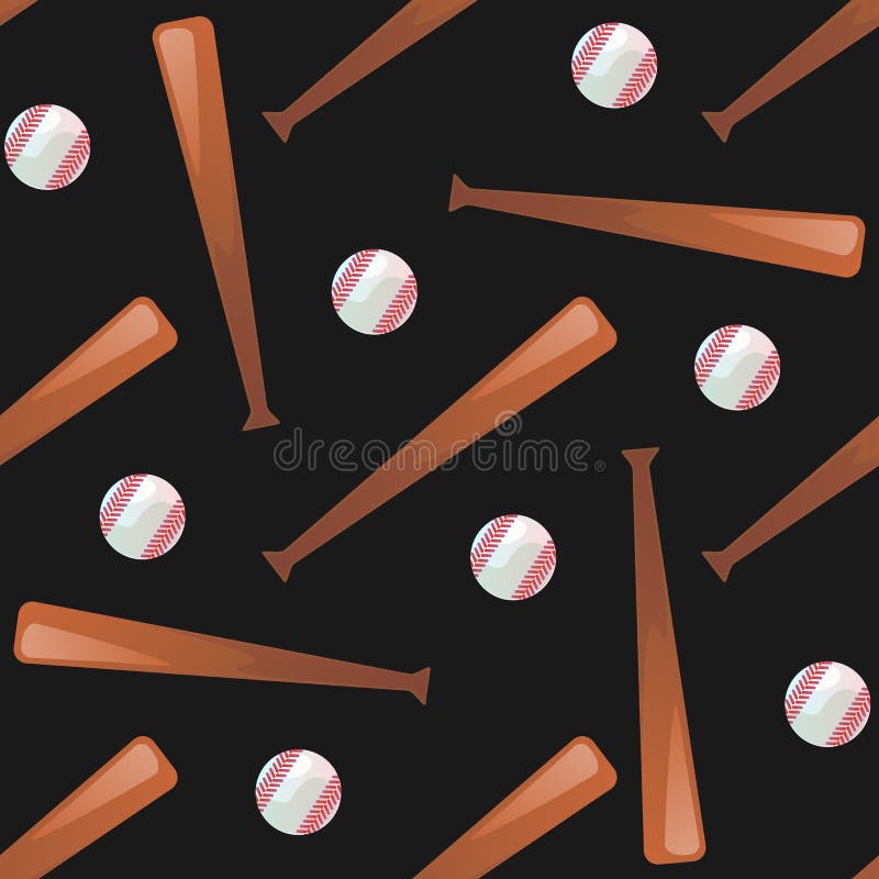 Baseball Pattern Seamless Black Stock Vector - Illustration of play ...
