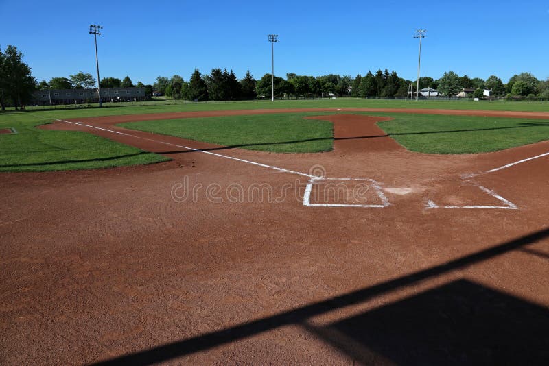 Baseball Shadows with Copyspace Stock Photo - Image of batters ...