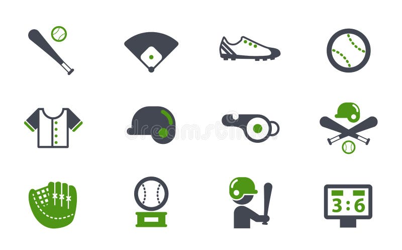 Baseball Simple Vector Icons Stock Vector - Illustration of ball ...