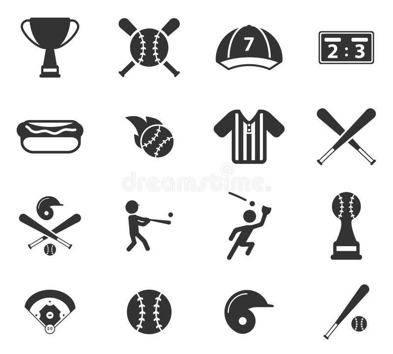 Baseball simply icons stock vector. Illustration of ball - 66070388
