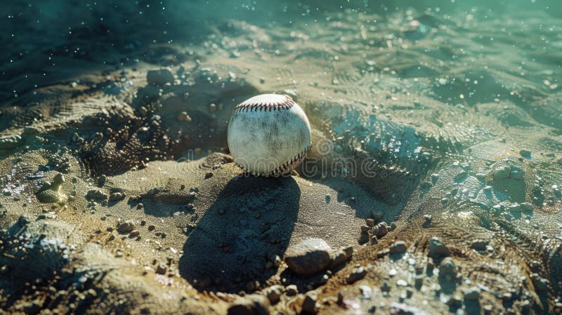 A Baseball Sitting on a Sandy Beach. Great for Sports and Summer Themed ...