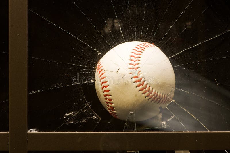 Baseball smashing window stock image. Image of breaks - 25637189