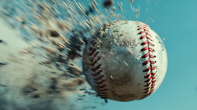 A Baseball Soaring through the Air after a Powerful Swing at Sunset ...