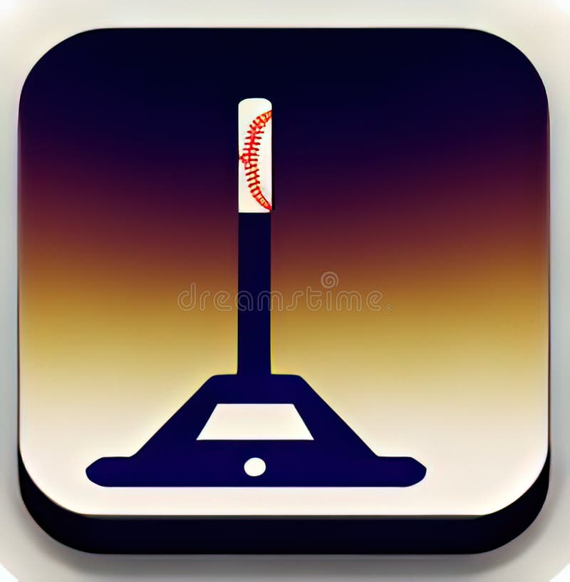 Baseball Software App Icon. Generative AI. Stock Photo - Image of ...