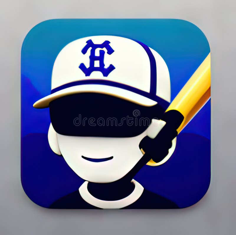 Baseball Software App Icon. Generative AI. Stock Illustration ...