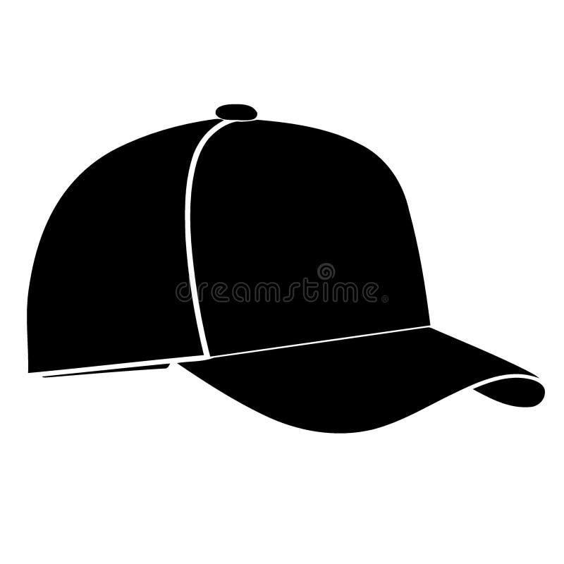 Baseball Sports Cap in Black and White Stock Vector - Illustration of ...
