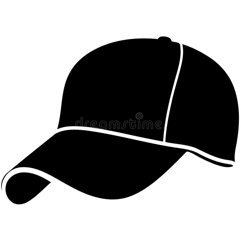Baseball Sports Cap in Black and White Stock Vector - Illustration of ...