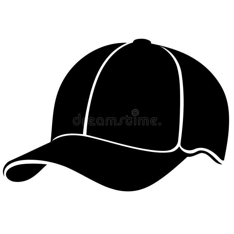 Baseball Sports Cap in Black and White Stock Vector - Illustration of ...