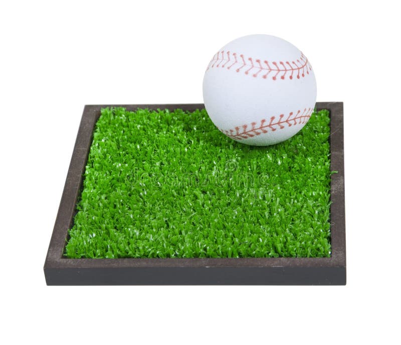 Baseball on a Square of Grass Stock Photo - Image of baseball, pasttime ...