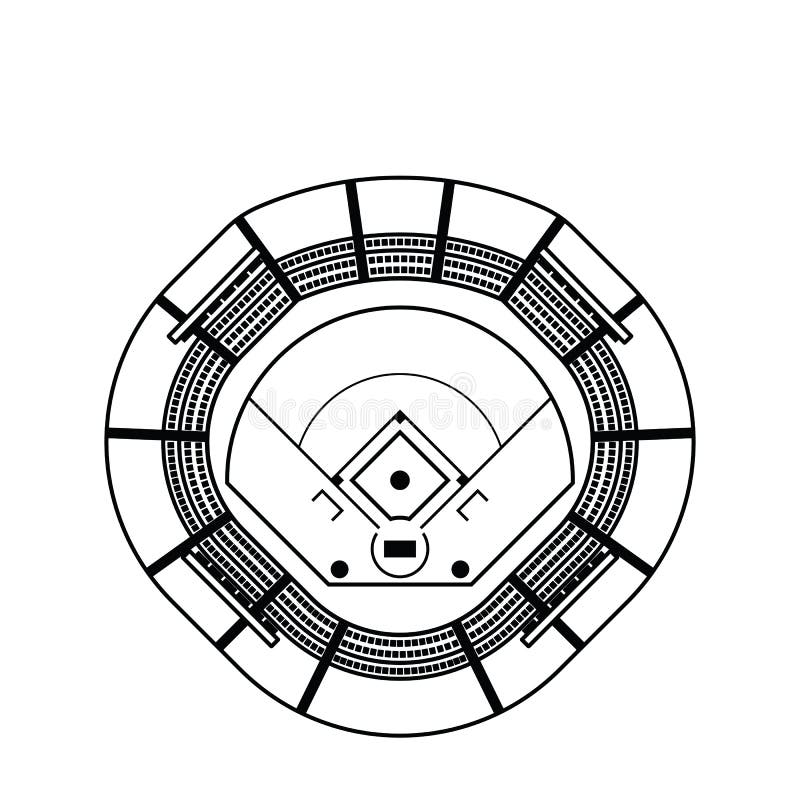 Baseball stadium icon stock vector. Illustration of arena - 145183284