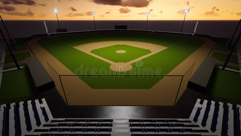 Baseball stadium stock illustration. Illustration of athletics - 52180996
