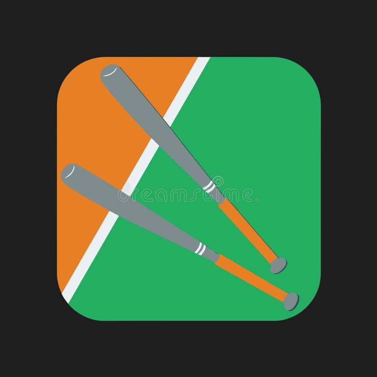 Baseball stick Icon stock vector. Illustration of american - 96397758