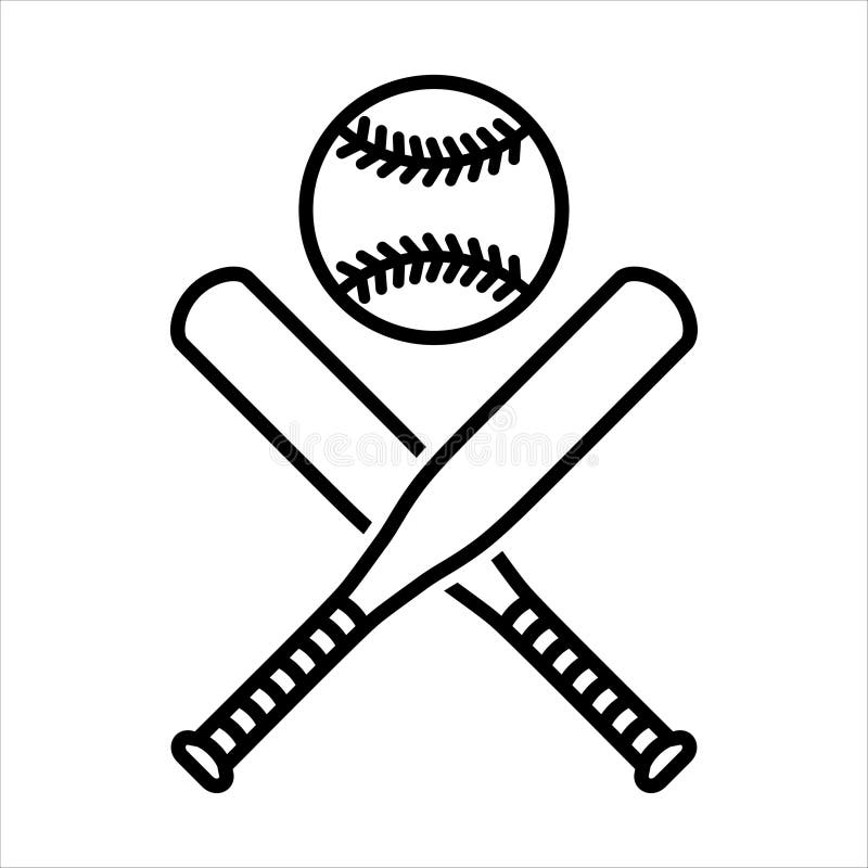 Baseball and Stick Icon Vector Design Template Stock Illustration ...