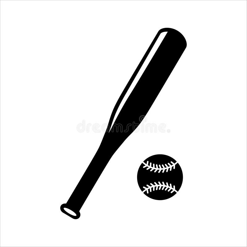 Baseball and Stick Icon Vector Design Template Stock Illustration ...