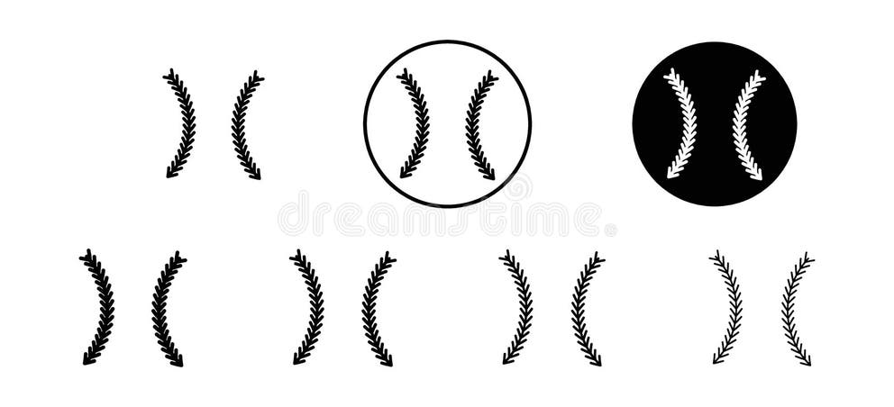 Baseball Stitches Icon Vector Set Collection for Web Stock Vector ...