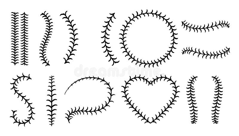 Baseball Stitching. Baseball Laces Silhouette - Eps Stock Vector ...