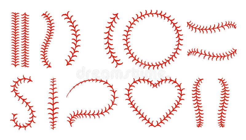 Baseball Stitching. Baseball Laces Silhouette - Eps Stock Vector ...