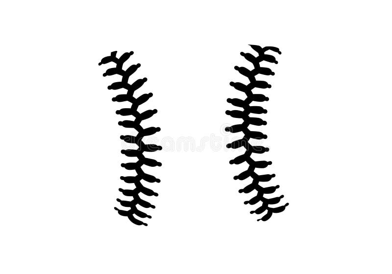 Baseball Stitching Silhouette Stock Illustration - Illustration of logo ...