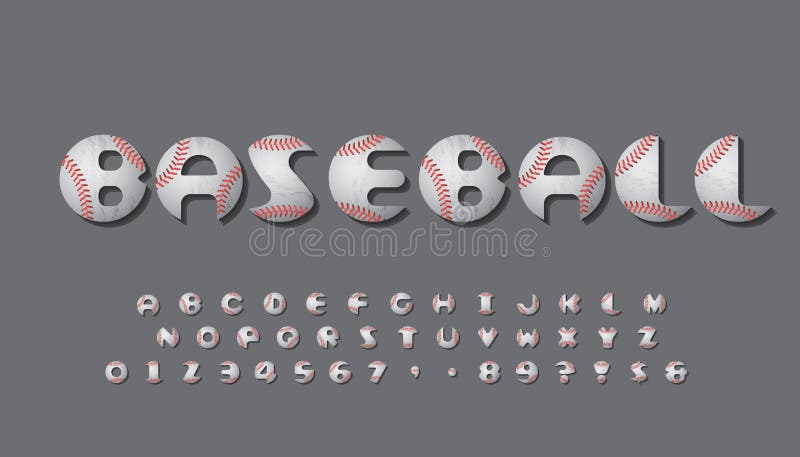 Baseball Style Font Design, Alphabet Letters and Numbers. Stock Vector ...