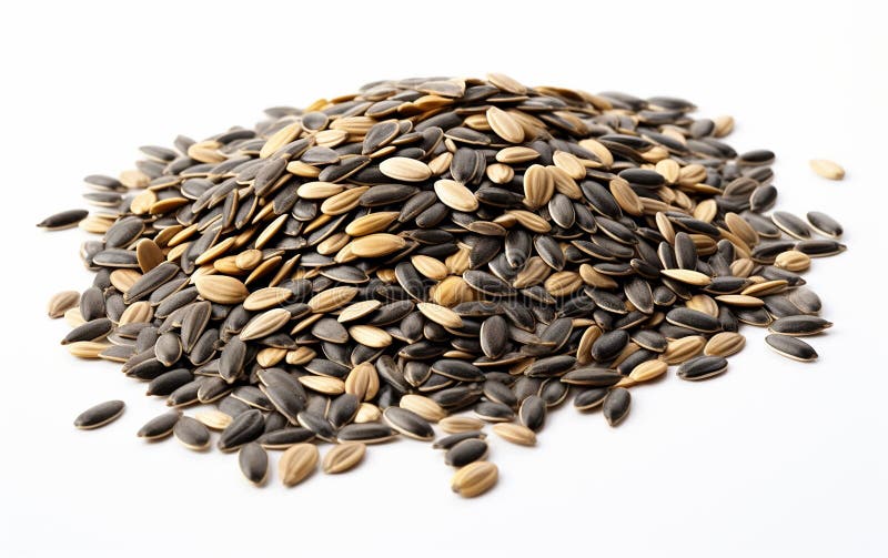 Baseball Sunflower Seeds Against White Stock Photo - Image of seeds ...