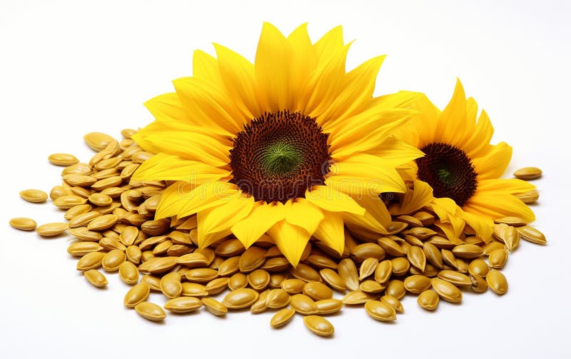 Baseball Sunflower Seeds on White Background Stock Photo - Image of ...