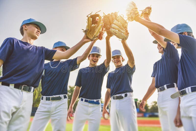 Baseball Team Having Fun Together for the Victory Stock Image - Image ...