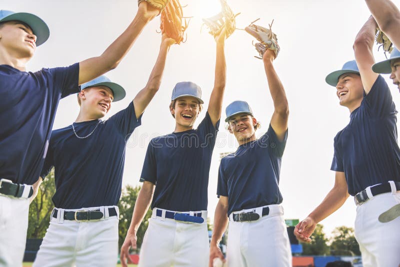 Baseball Team Having Fun Together for the Victory Stock Photo - Image ...