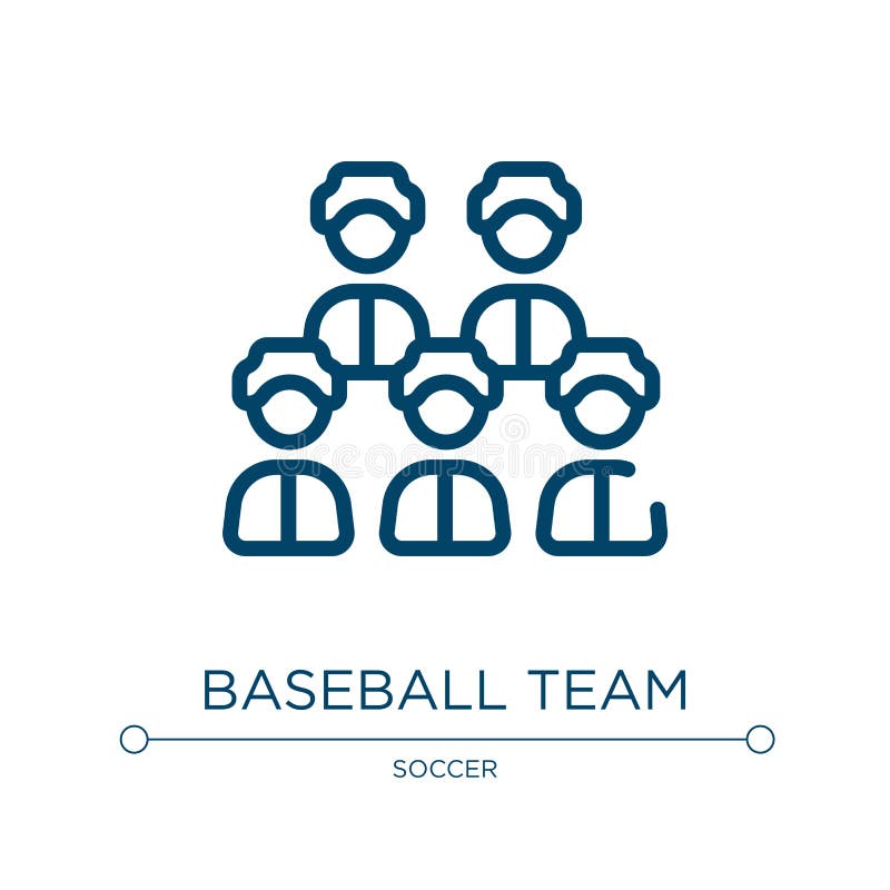 Baseball Team Icon. Linear Vector Illustration from Baseball Collection ...