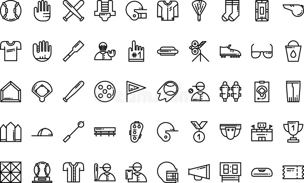 Baseball Team Icons High-Quality Vector Icons Collection with Editable ...