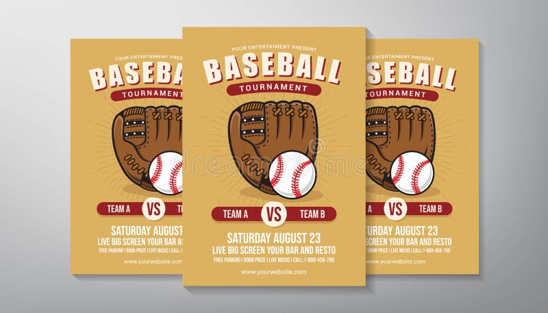 Baseball Tournament Poster Template Stock Vector - Illustration of ...