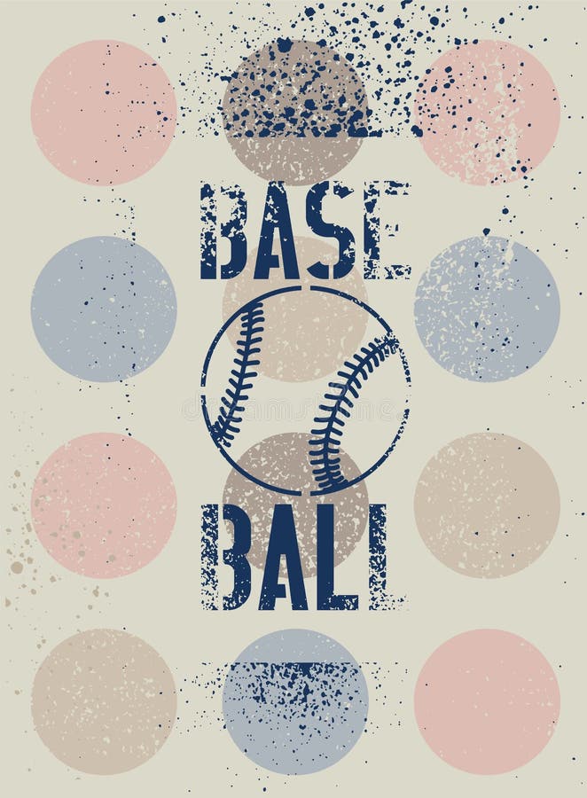 Baseball Typographic Stencil Splash Style Grunge Poster. Retro Vector ...