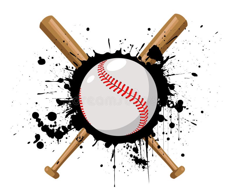 Baseball Vector with Baseball Bat Stock Vector - Illustration of ...