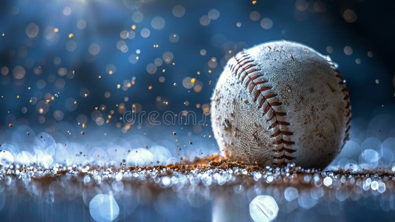 Baseball on Wet Field stock image. Image of grass, season - 311163469