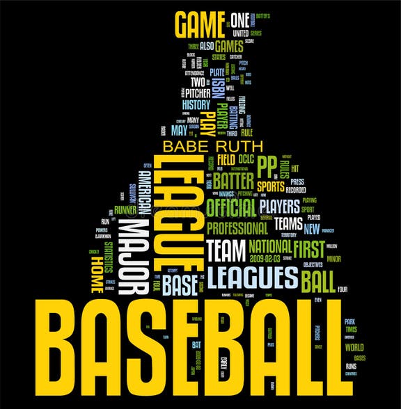 Baseball word cloud stock illustration. Illustration of glove - 10975688