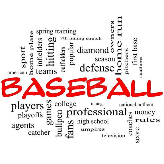Baseball Word Cloud Concept in Red Caps Stock Illustration ...